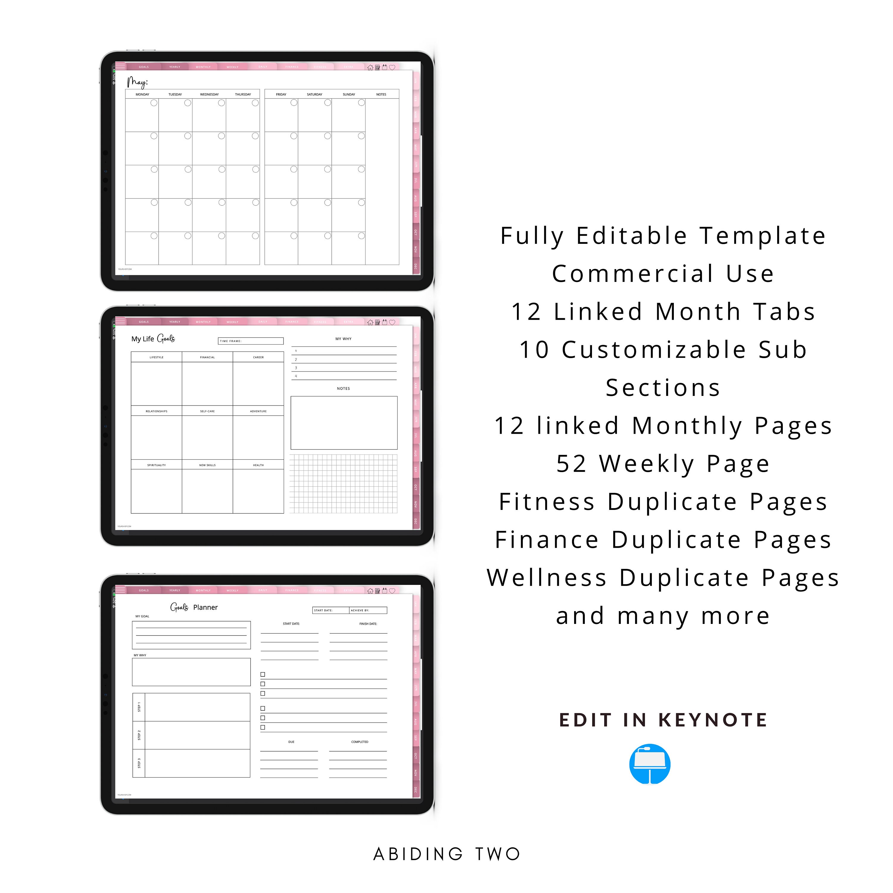 Digital Planner Template, Digital Planner Custom Digital Planner ...