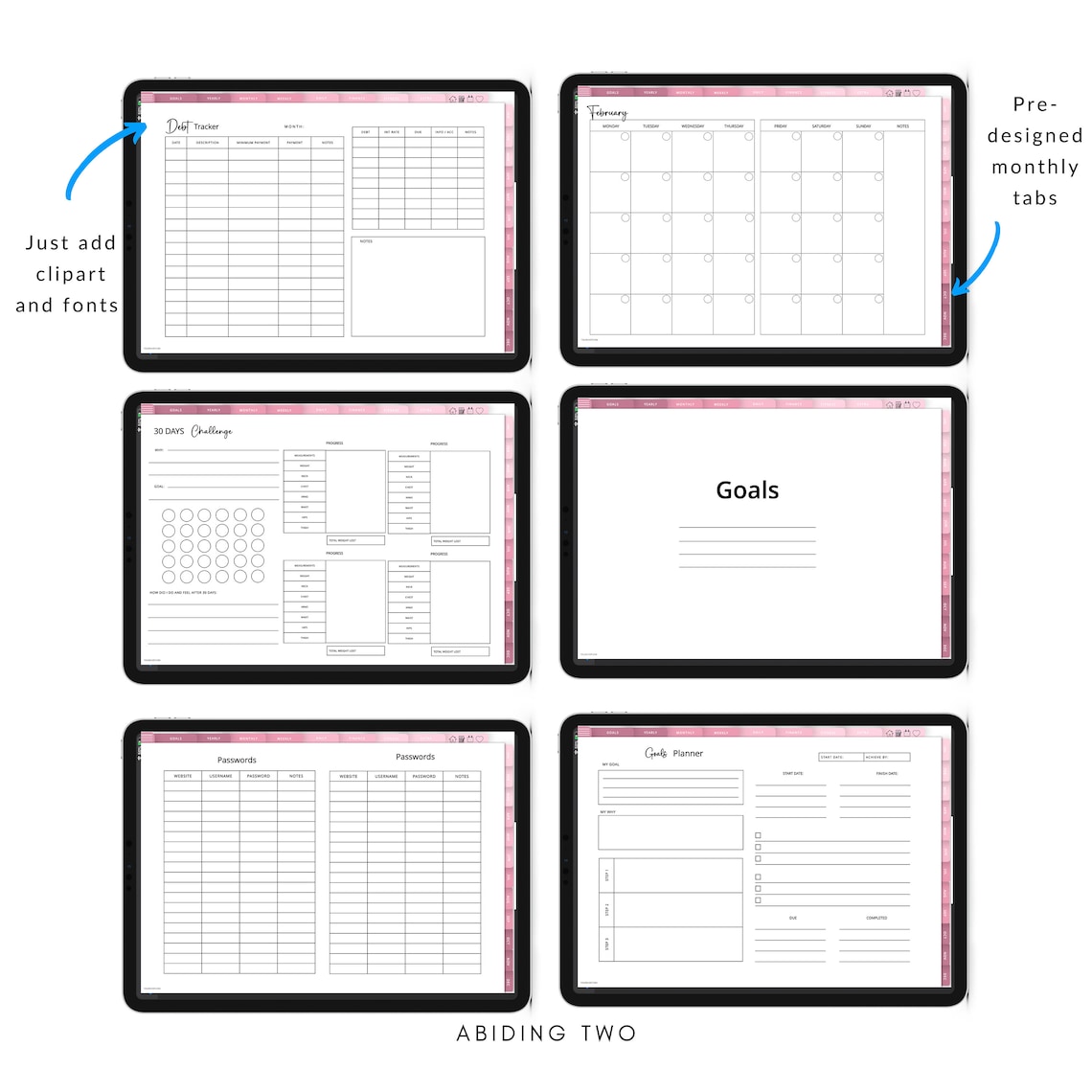 Digital Planner Template, Digital Planner Custom Digital Planner ...