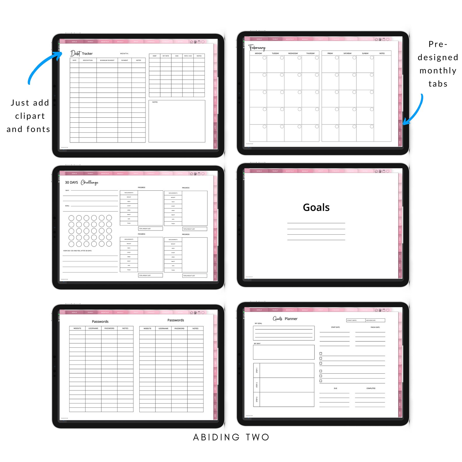 Digital Planner Template, Digital Planner Custom Digital Planner ...