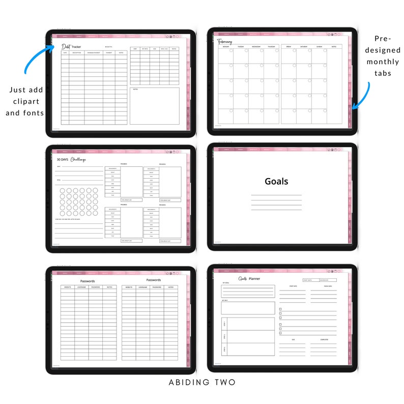 Digital Planner Template, Digital Planner Custom Digital Planner ...