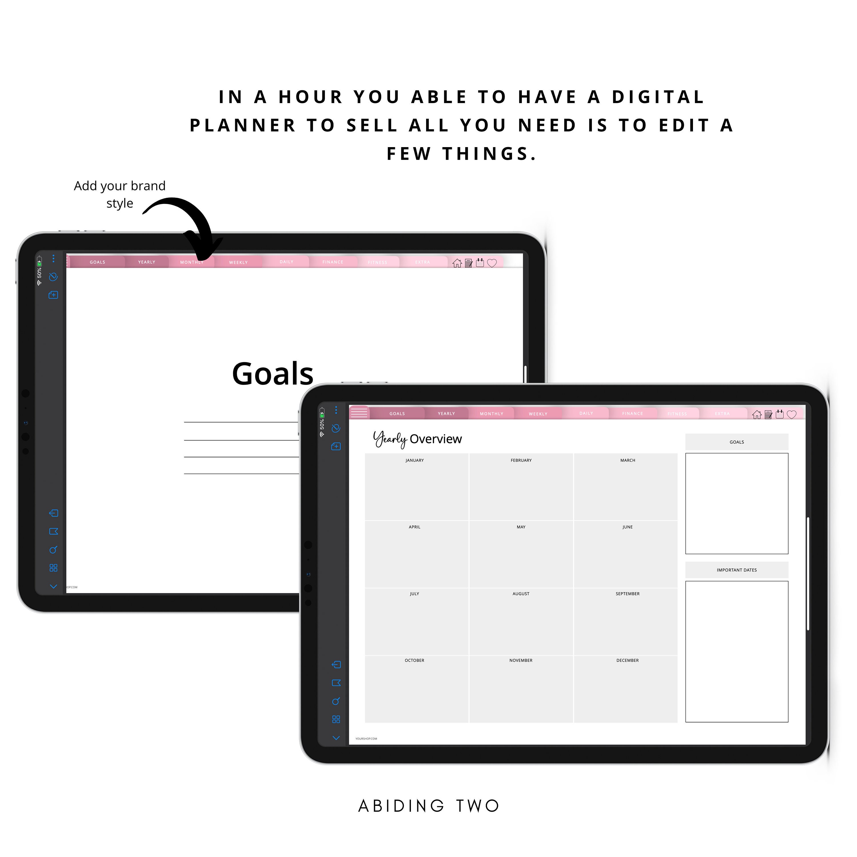 Digital Planner Template, Digital Planner Custom Digital Planner ...