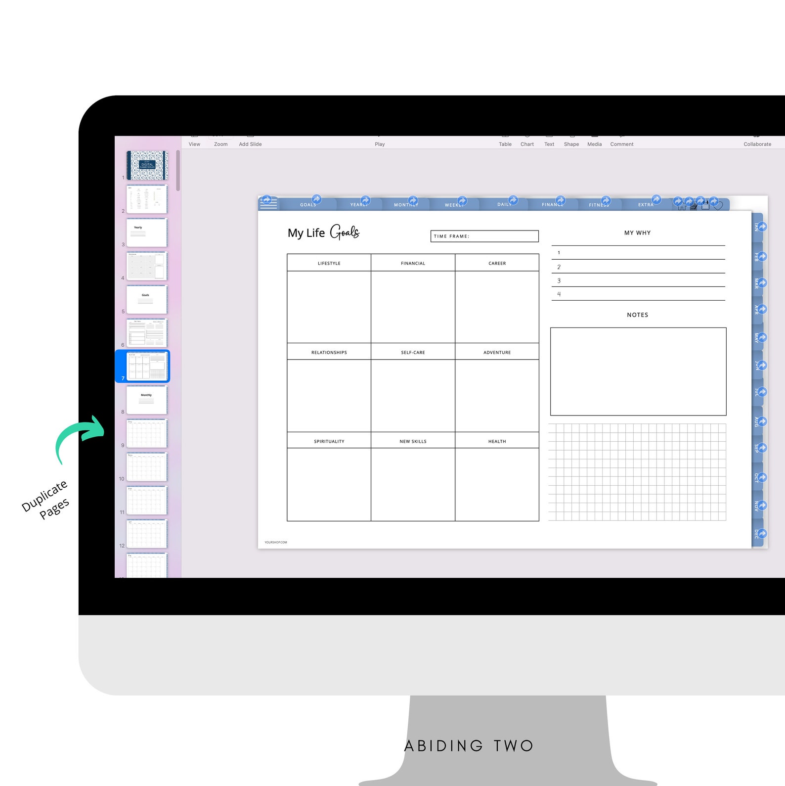 Digital Planner Template, Digital Planner Custom Digital Planner ...