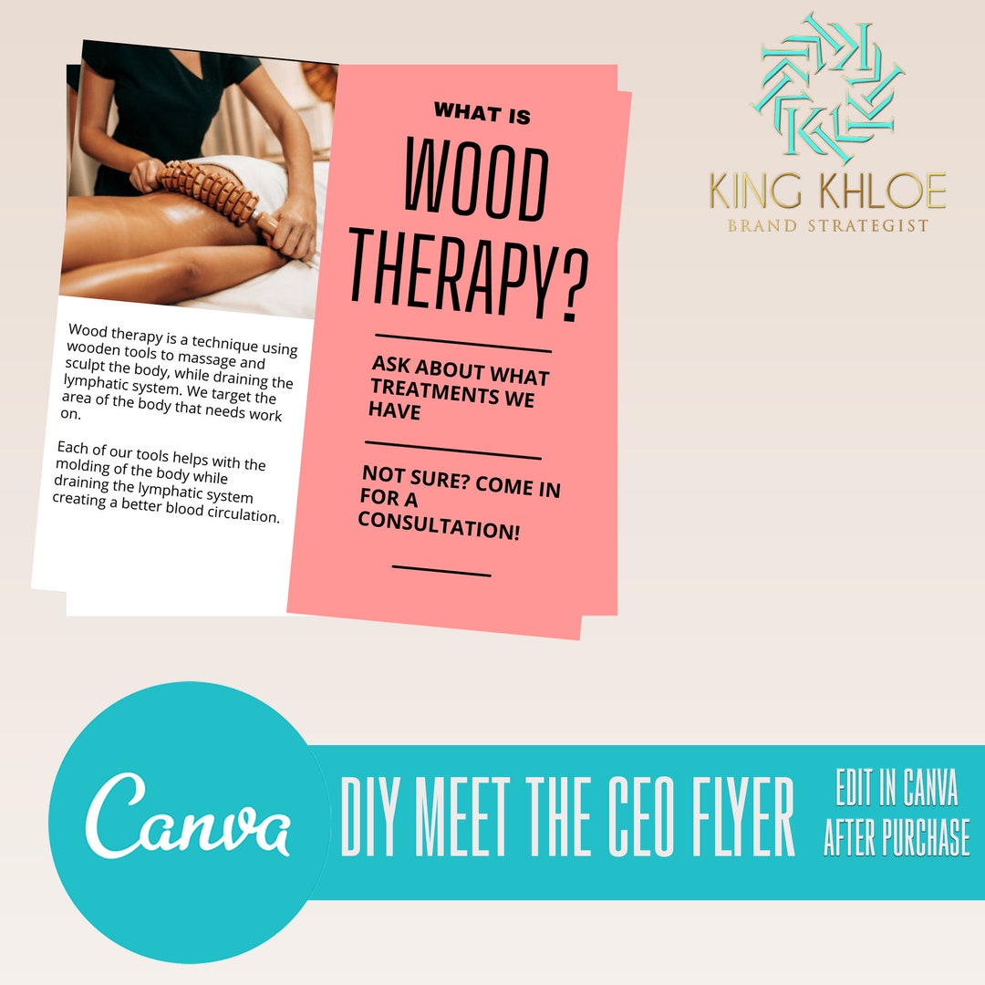 Canva DIY Wood Therapy Flyer, DIY Maderotherapy Flyer - Etsy