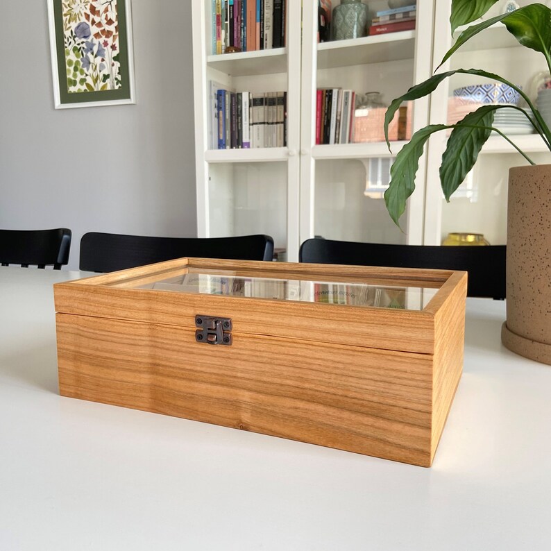 Tea Box Wood Tea Box Cherry Wood Tea Box Tea Organizer - Etsy