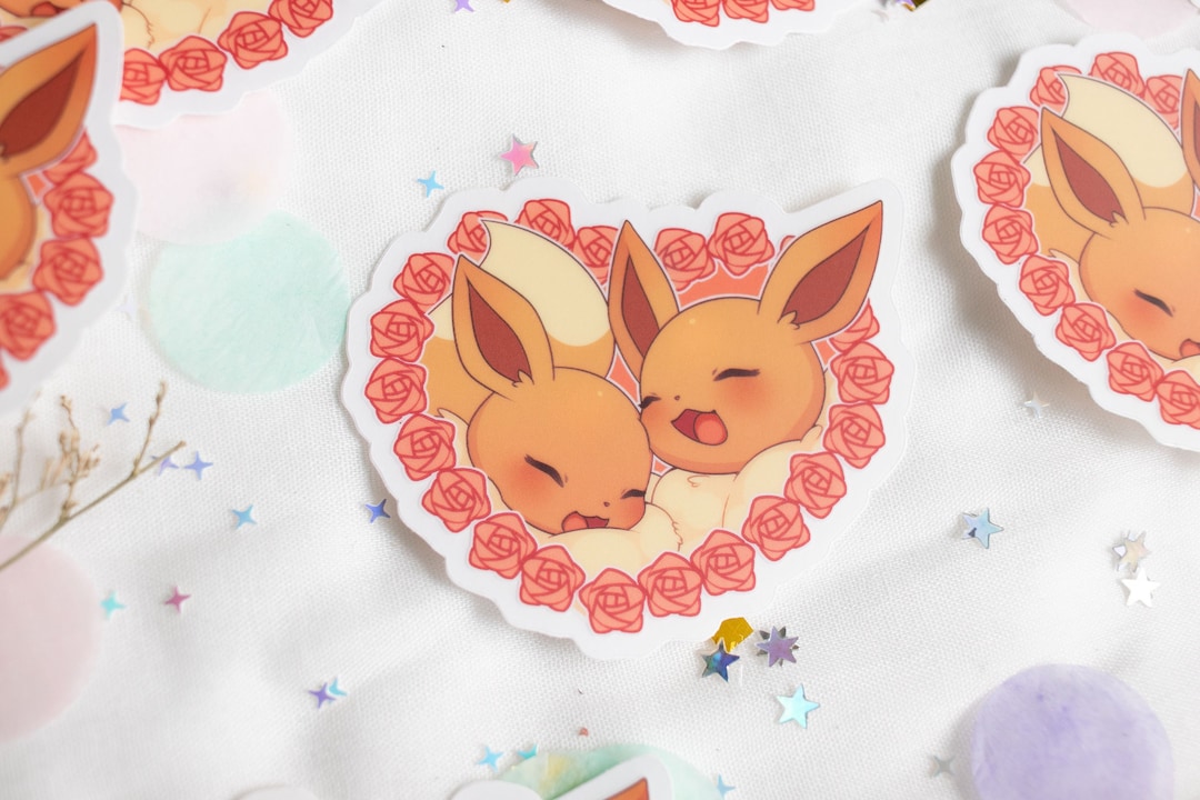 Eevee Sticker Love Kawaii Chibi - Etsy