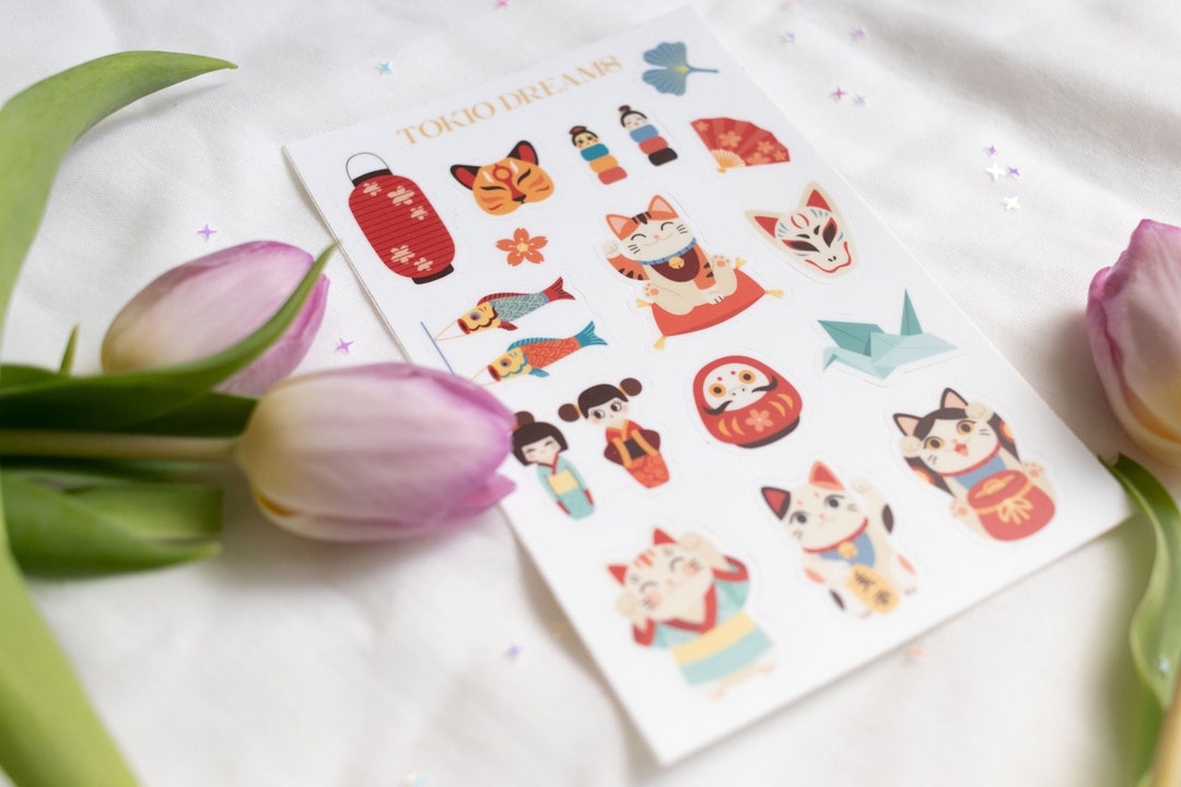 Tokyo Japan Stickersheet, Kitsune, Bullet Journal, Scrapbook Sticker ...