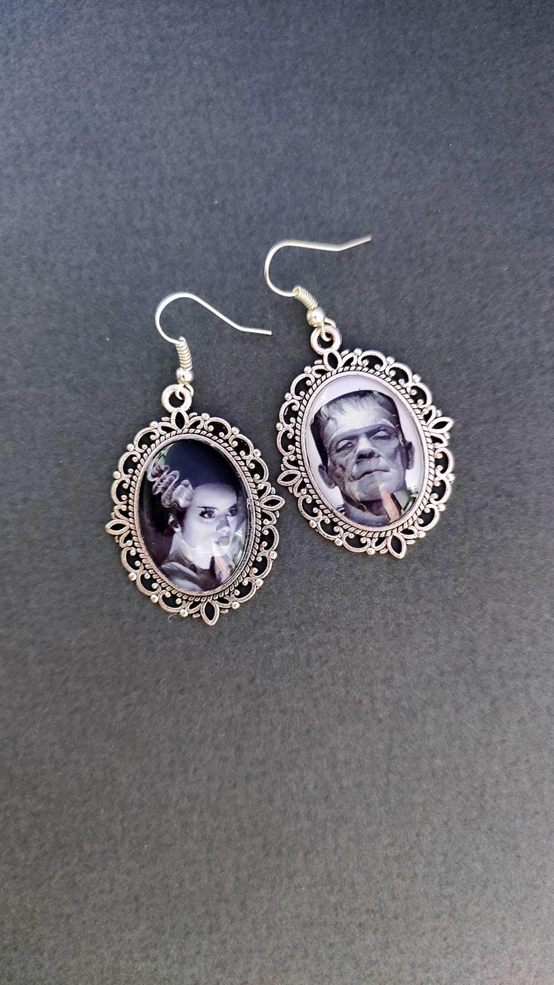 Bride of Frankenstein Earrings, Bride of Frankenstein Necklace Pendant ...