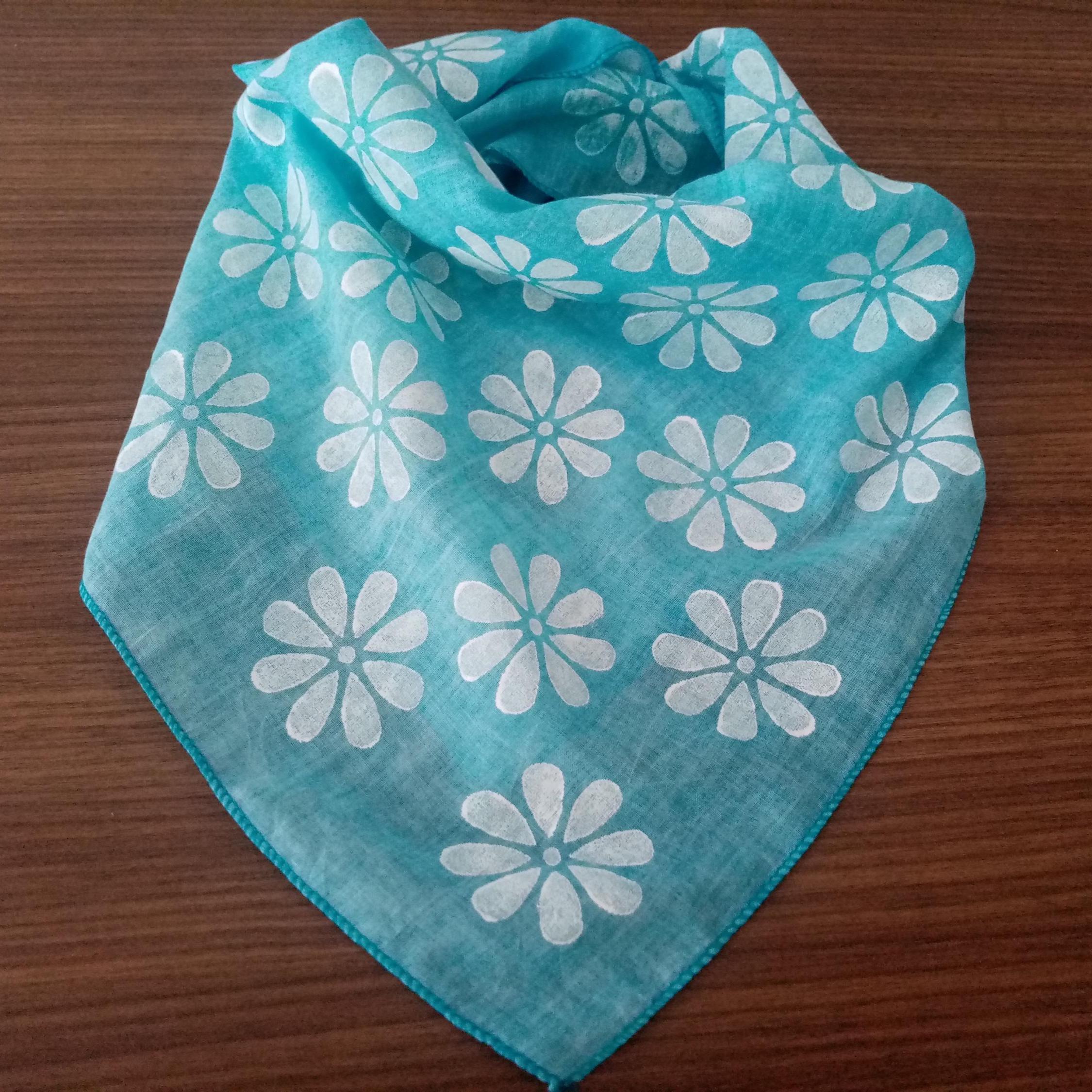 100% Cotton Daisy Bandana, Boho Yellow Floral Scarf, Flower Headbands ...