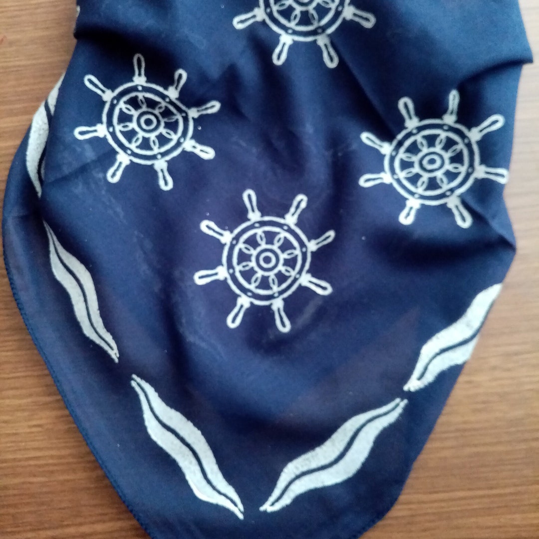 Navy Blue Cotton Bandana for Men, Mens Christmas Gifts , Boho Neck ...