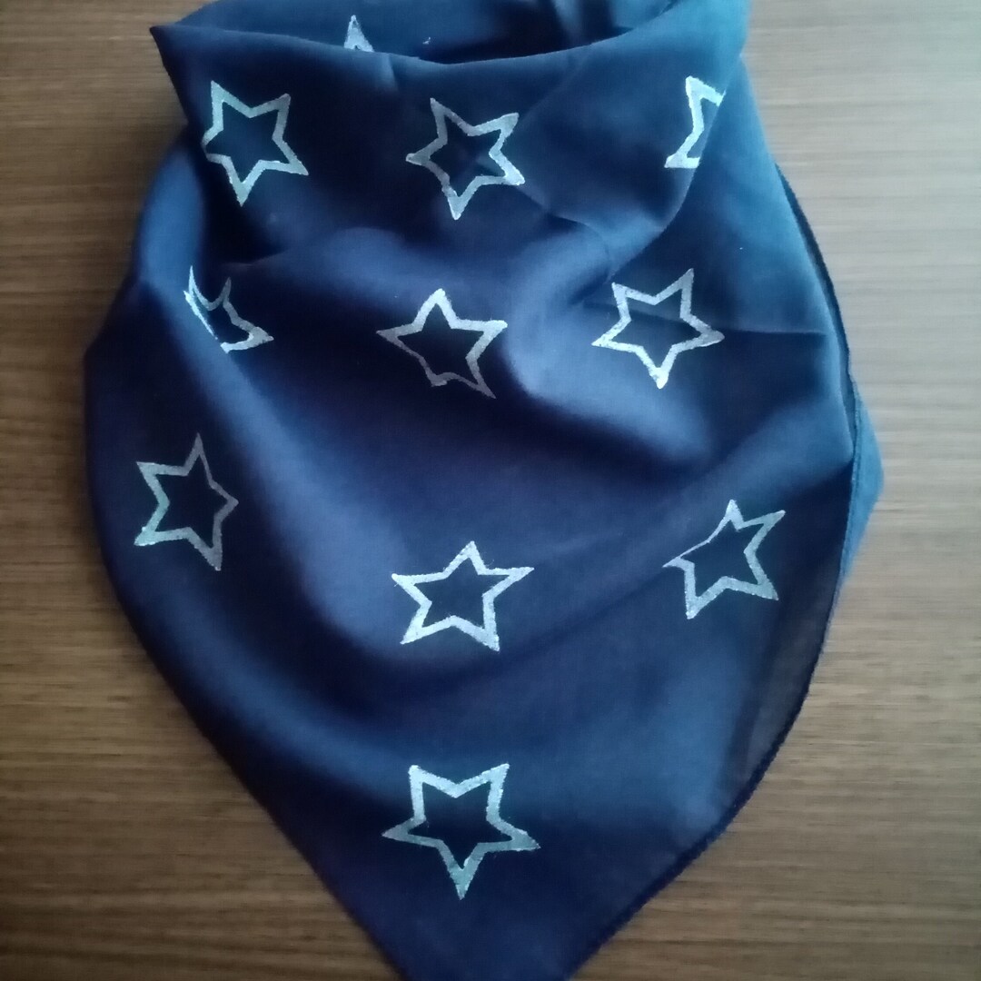 Star Seller Navy Blue Bandana, Best Gift for Him, Boho Neck Scarf ...