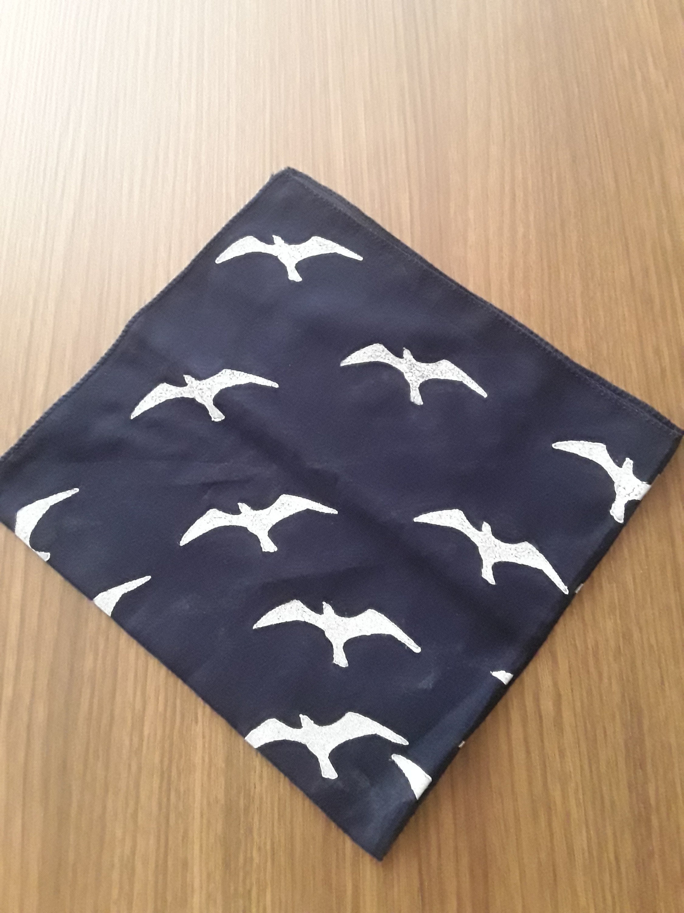 Navy Blue Bandana for Men, Sea Theme Headbands, Summer Bandanas, Hand ...