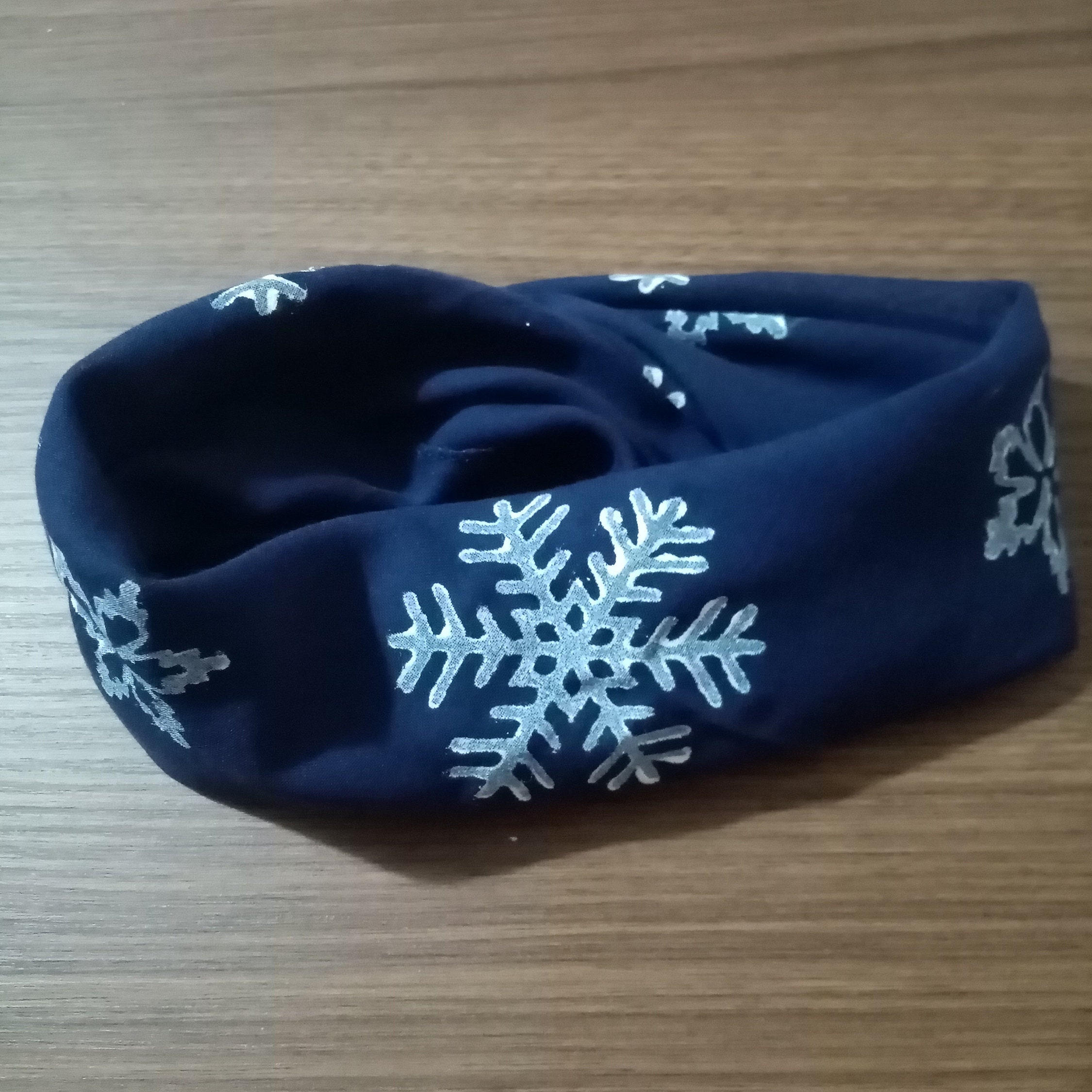 Snowflake Navy Blue Bandana, Snowflake Christmas Gifts, Navy Blue ...