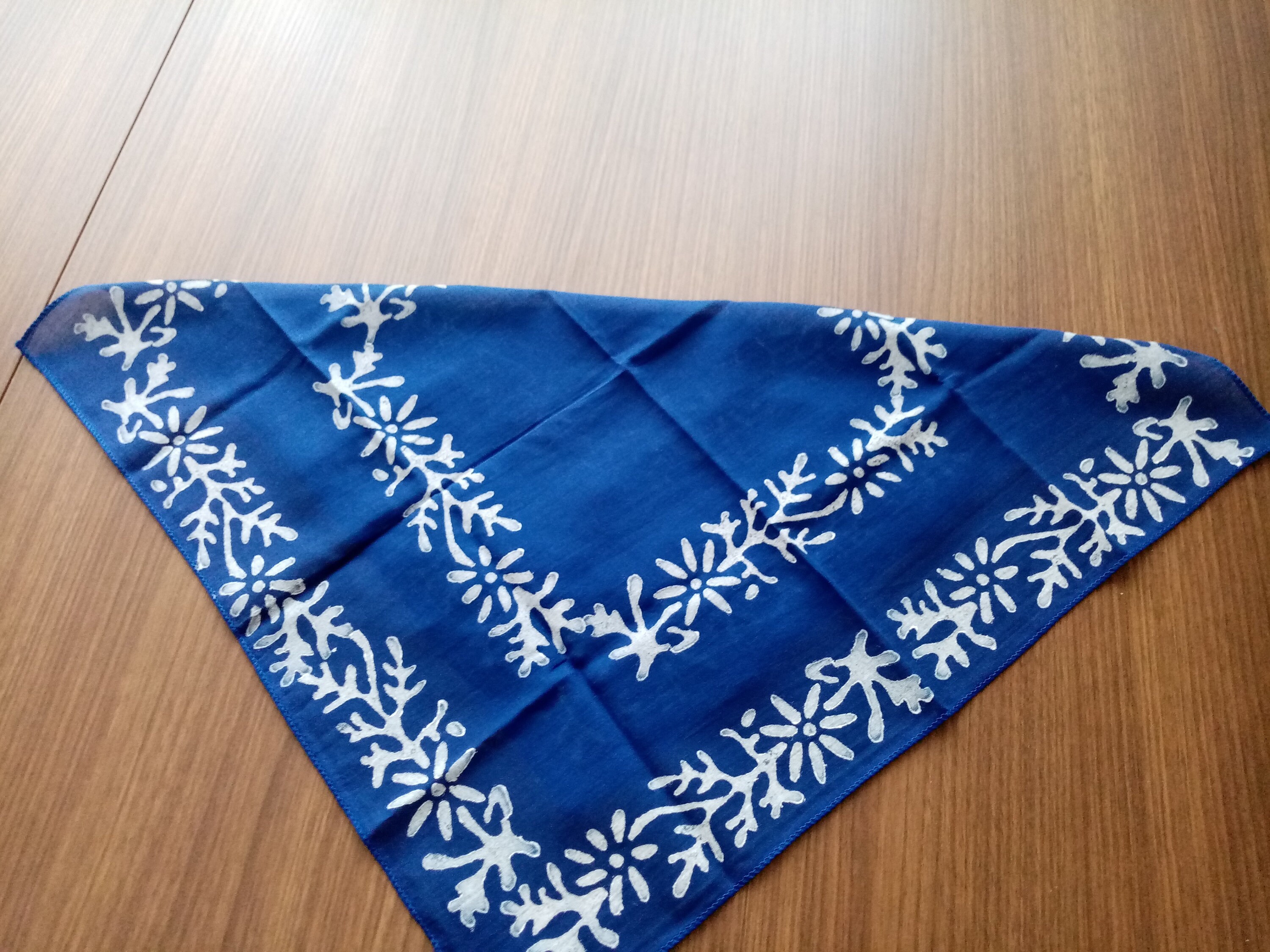 Blue White Floral Bandana, Cotton Headbands for Men, Summer Gift, Women ...