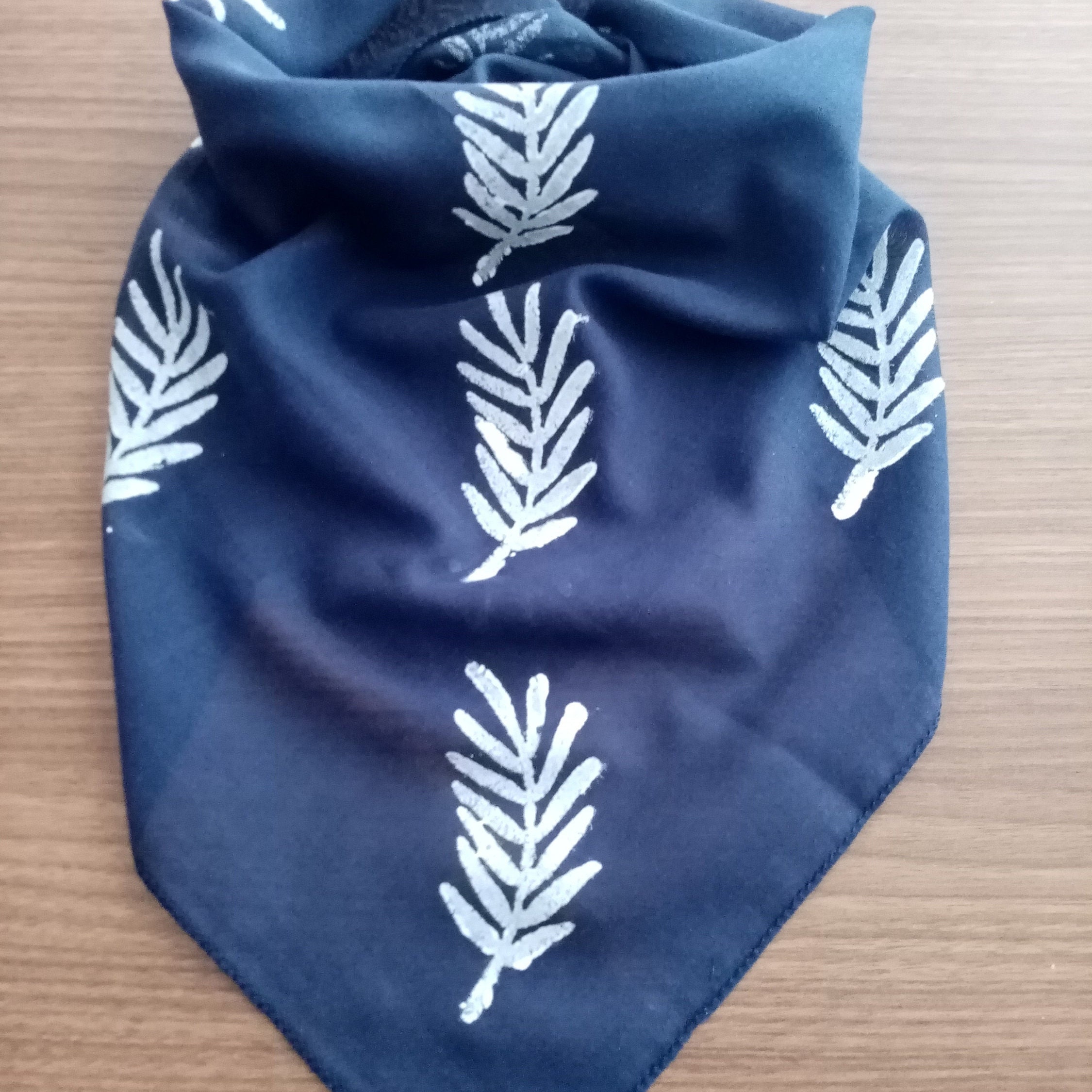 Wheatear Black Bandana, Boho Hippie Neck Scarf, Cotton Bandana Scarf ...