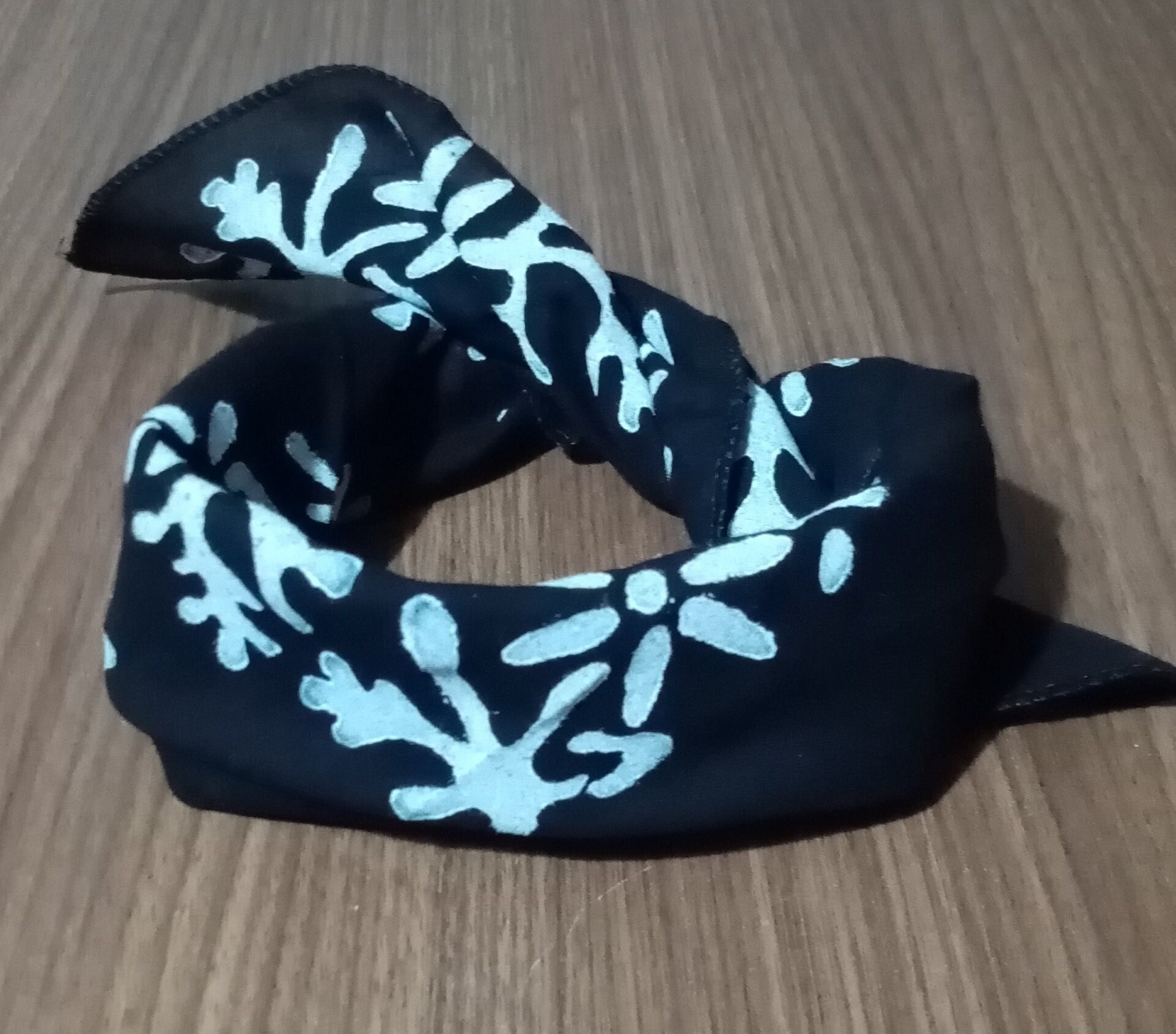 Black White Cotton Bandana, Mens Bandana, Cowboy Neck Scarf, Floral ...
