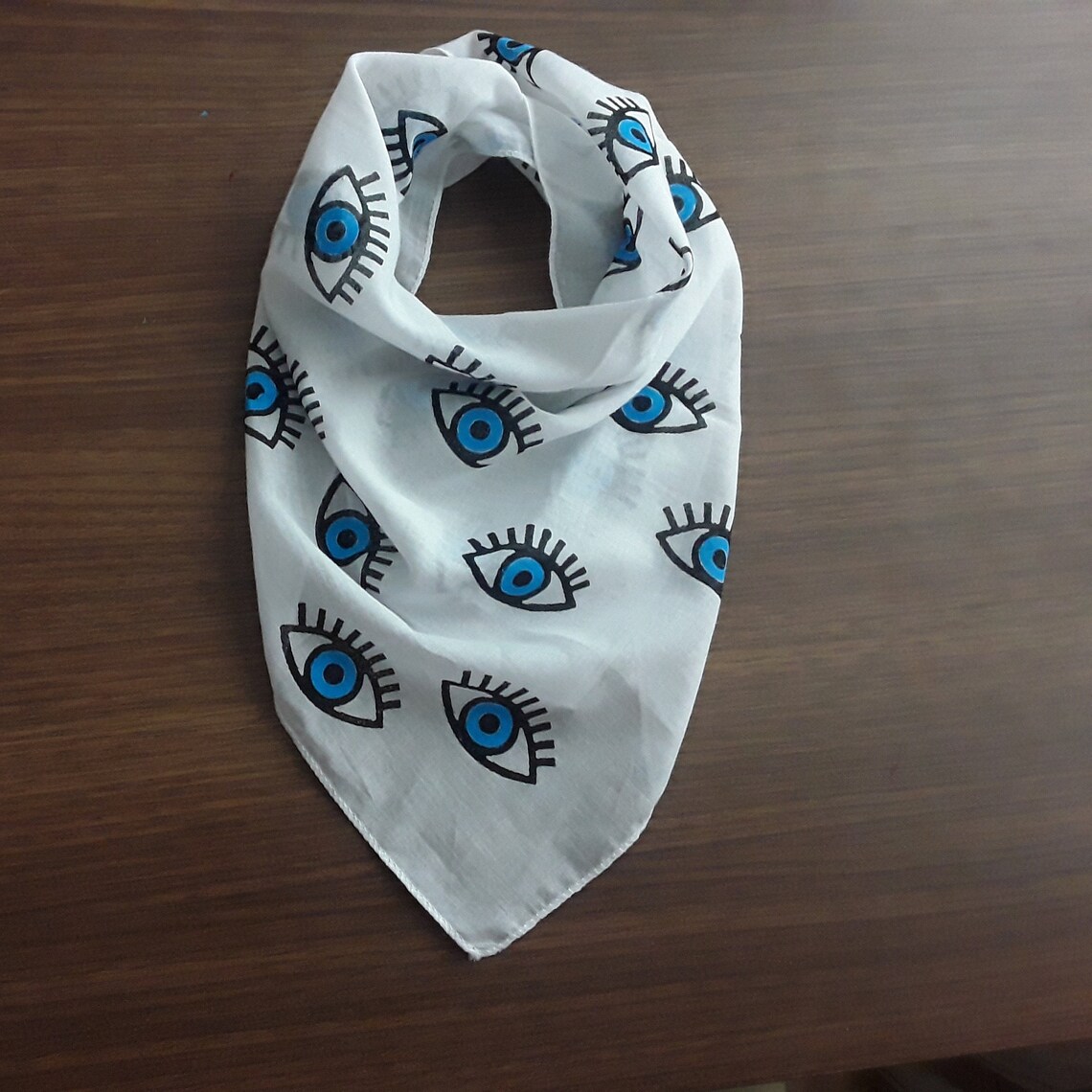Blue Evil Eye Print Bandana, Unique Gifts for Women, Bandanas Evil Eye ...