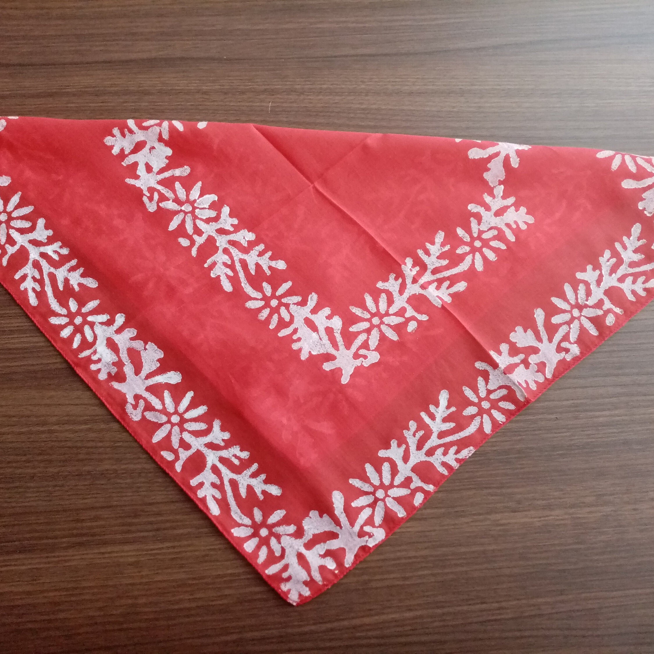 Red Cotton Bandana for Women, Red Boho Accessories, Red Small Neck ...
