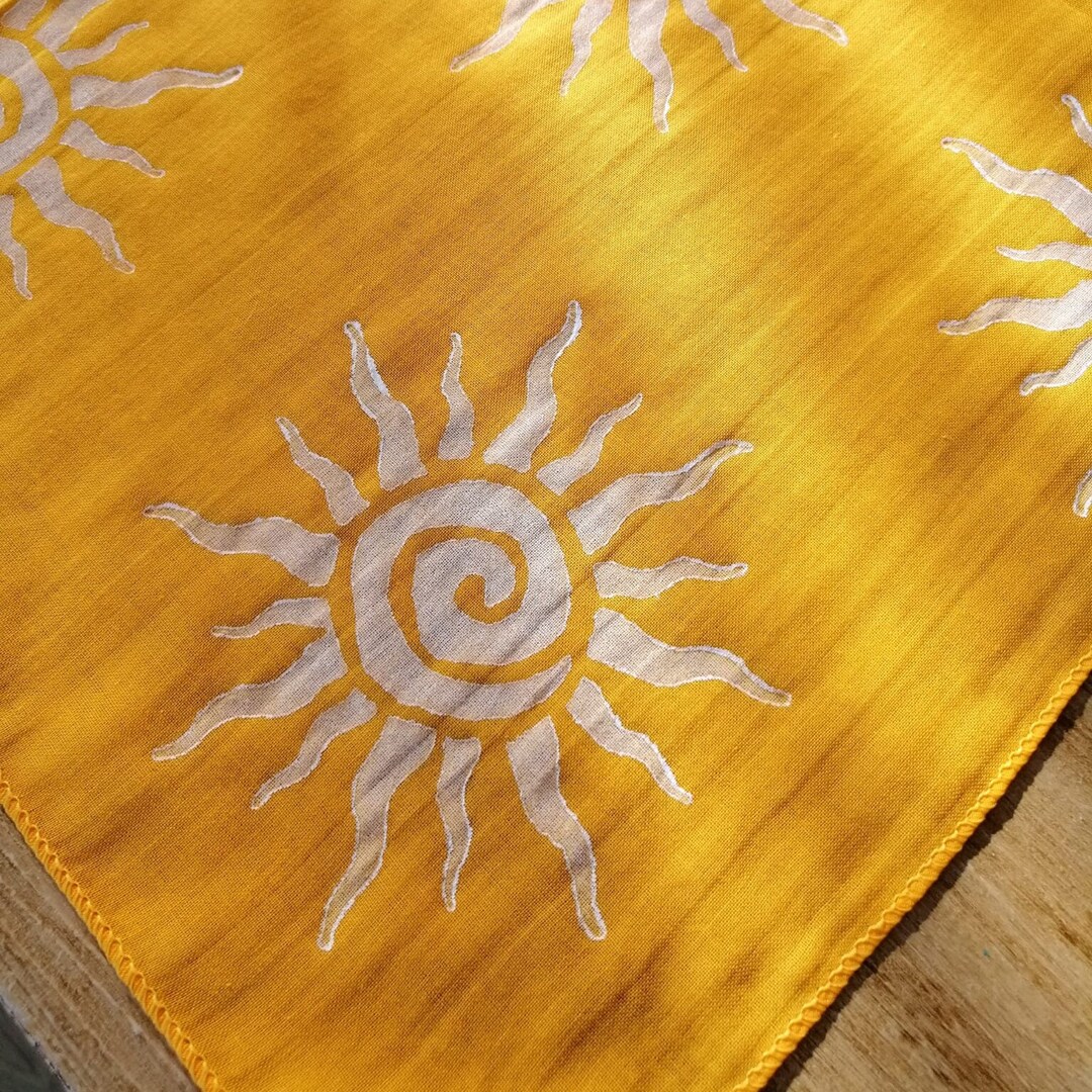Sun Shine Bandana, Yellow Cotton Bandana,boho Spring Headbands, Yellow ...