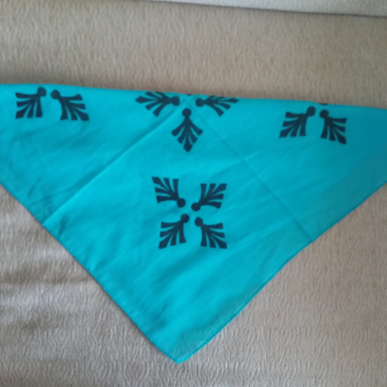Turquoise Bandana, Boho Neck Scarf, Cotton Bandana Scarf, Cotton ...