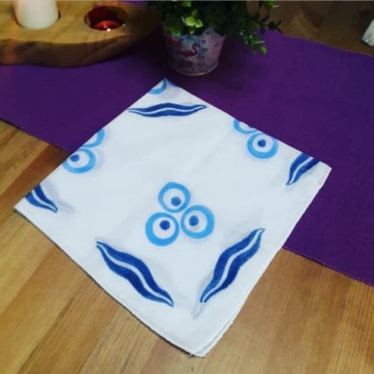 Chintamani Bandana,blue White Cotton Bandana, Spiritual Accessories ...