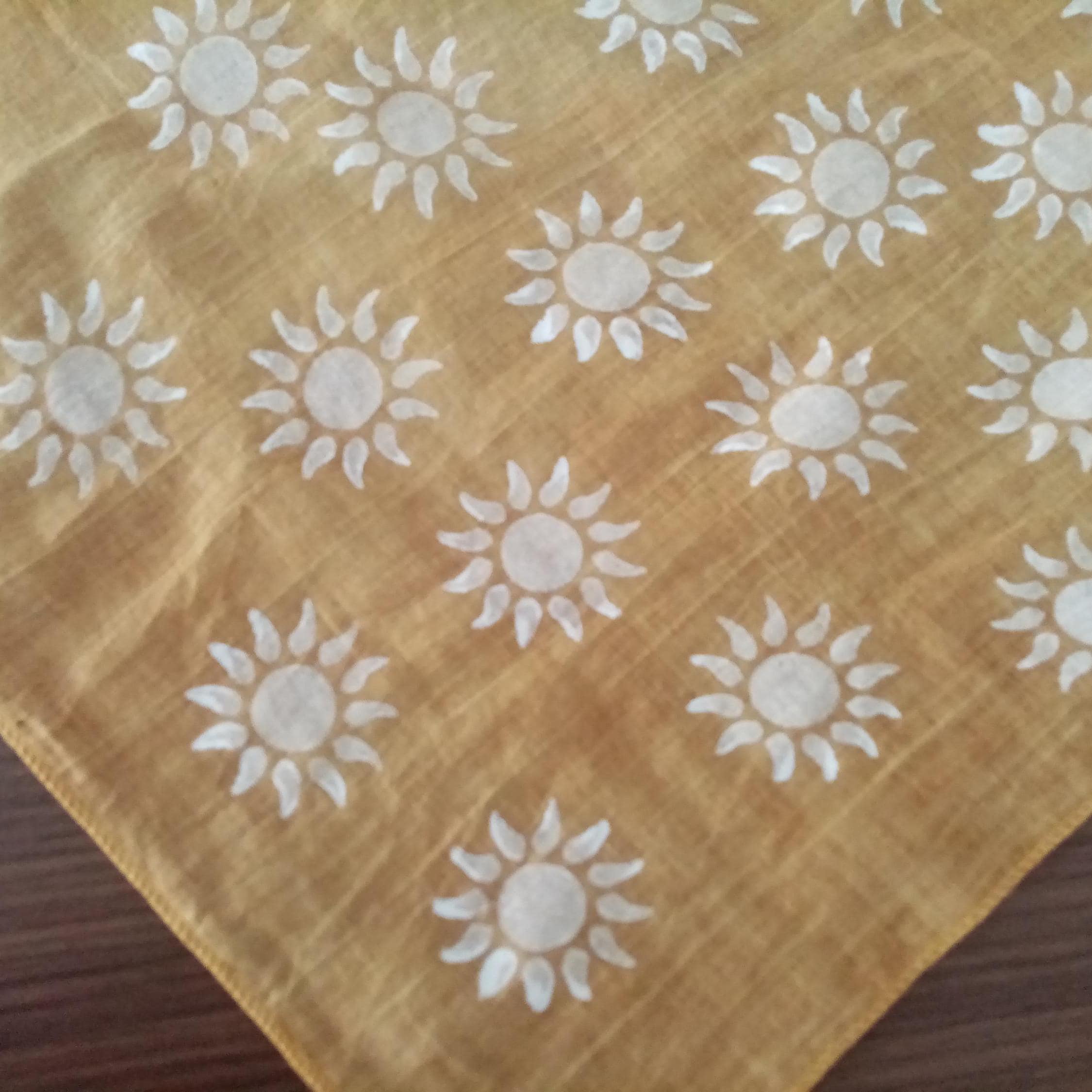 Cotton Sun Bandana, Sun Shine Print, Cotton Bandana, Yellow Headband ...