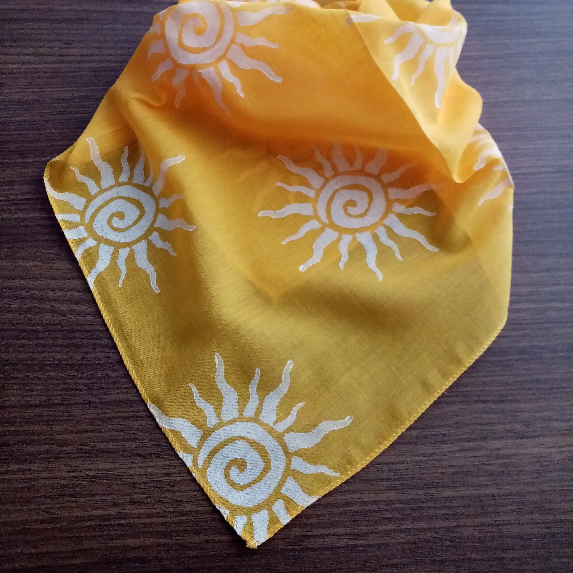 Sun Shine Bandana, Yellow Cotton Bandana,boho Spring Headbands, Yellow ...