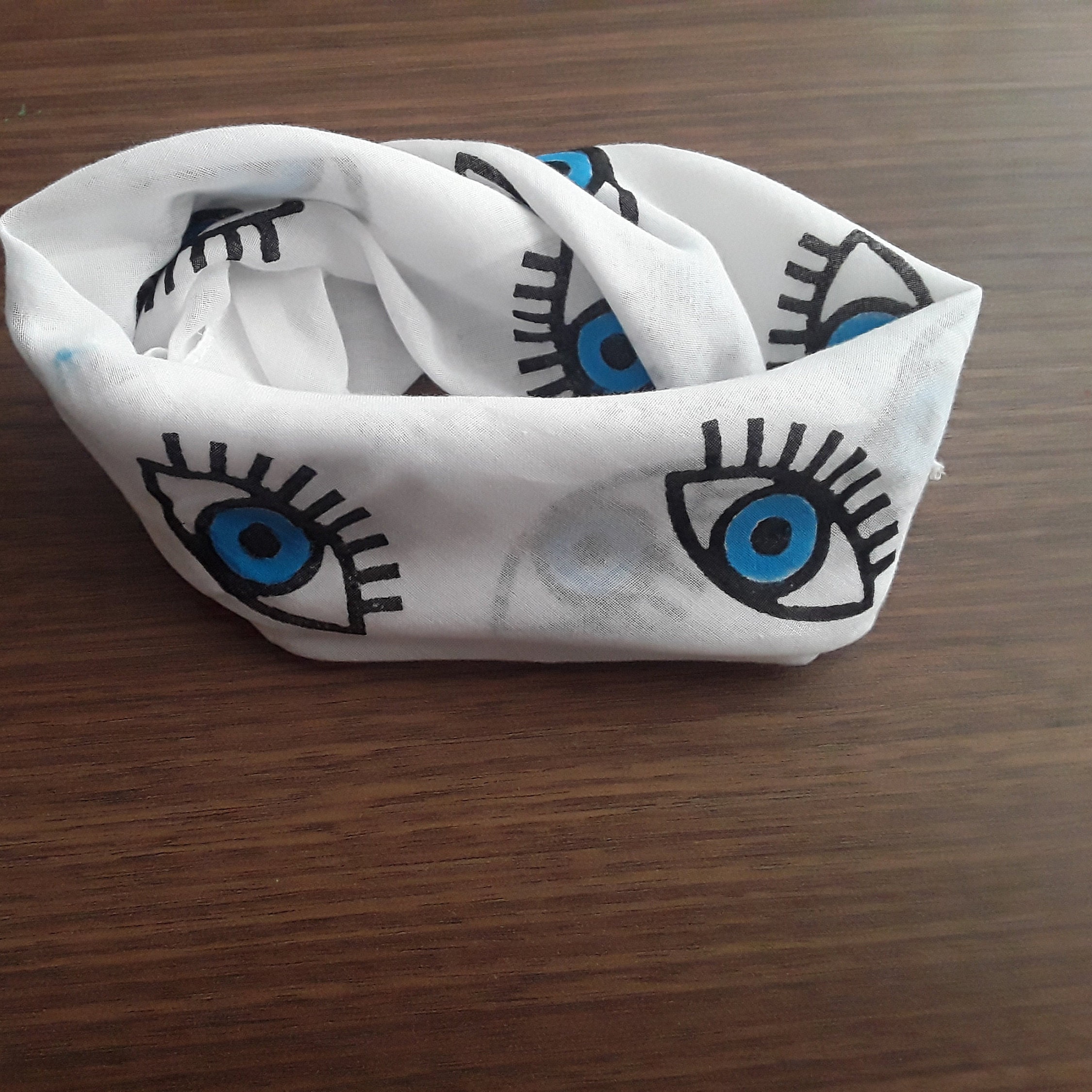 Blue Evil Eye Print Bandana, Unique Gifts for Women, Bandanas Evil Eye ...