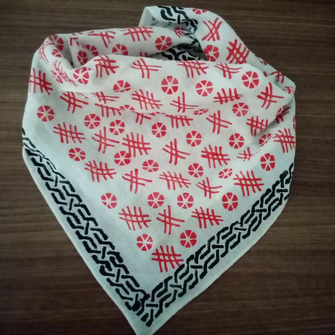 Cream Paisley Bandana, Block Print Headband, Gift for Her, Headband ...