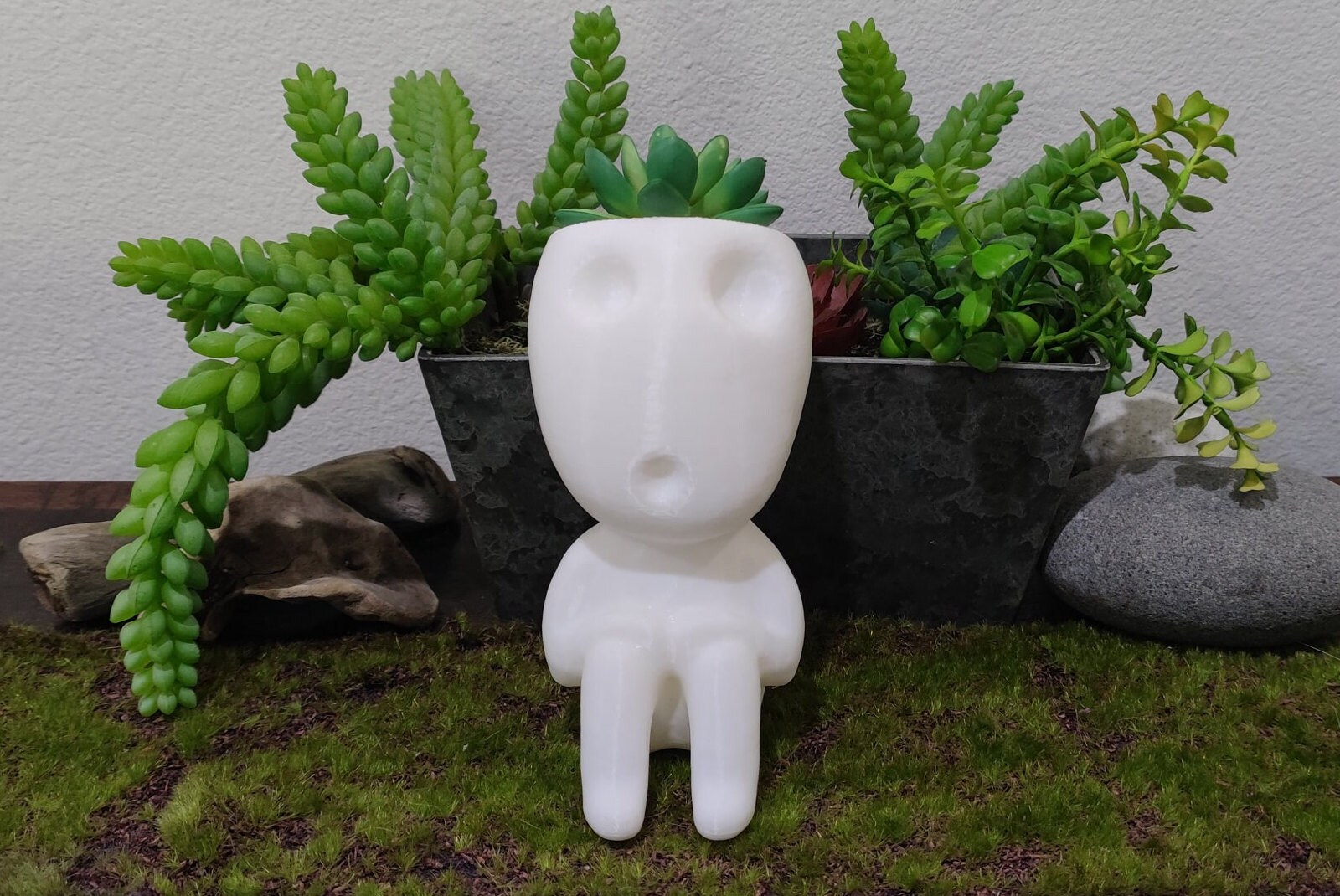 Kodama Japanese Tree Spirit Planter Succulent Air Plant Long Face - Etsy