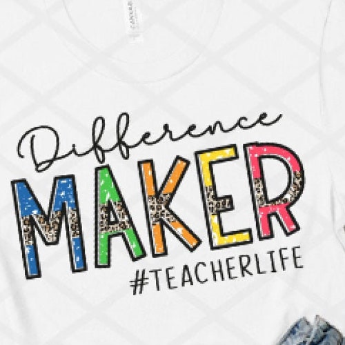 Teacher Difference Maker Screen Print Transfer Plastisol - Etsy