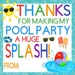 PRINTABLE Pool Party Tags, Gift Tags, Swim Tags, Favor Tags, Thank You ...