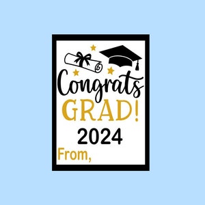 PRINTABLE Congrats Grad Gift Tag ~ Graduation ~ Party Favor Tags ...