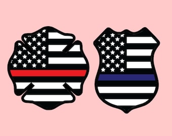 Thin Blue Red Line - Etsy