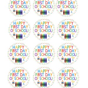 PRINTABLE Happy First Day of School Tags, Gift Tags, Labels, Cookie ...
