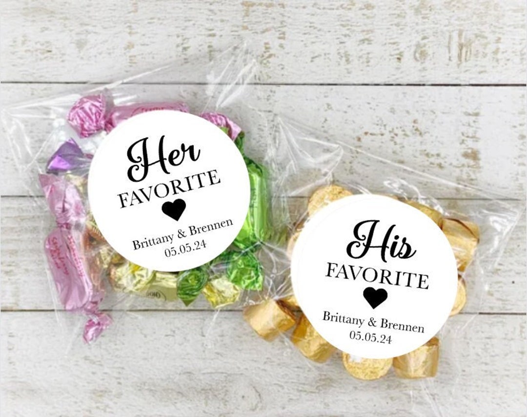 His/her Wedding Favors ~ Stickers ~ Waterproof ~ Custom ~ Personalized ...
