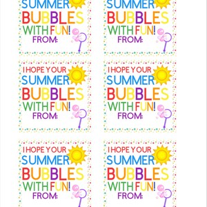 PRINTABLE Bubbles With Fun Gift Tag, End of the Year Gift Tag, Gifts ...
