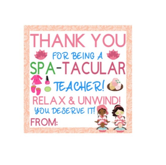 PRINTABLE Spa-tacular Teacher Gift Tag Teacher Appreciation - Etsy