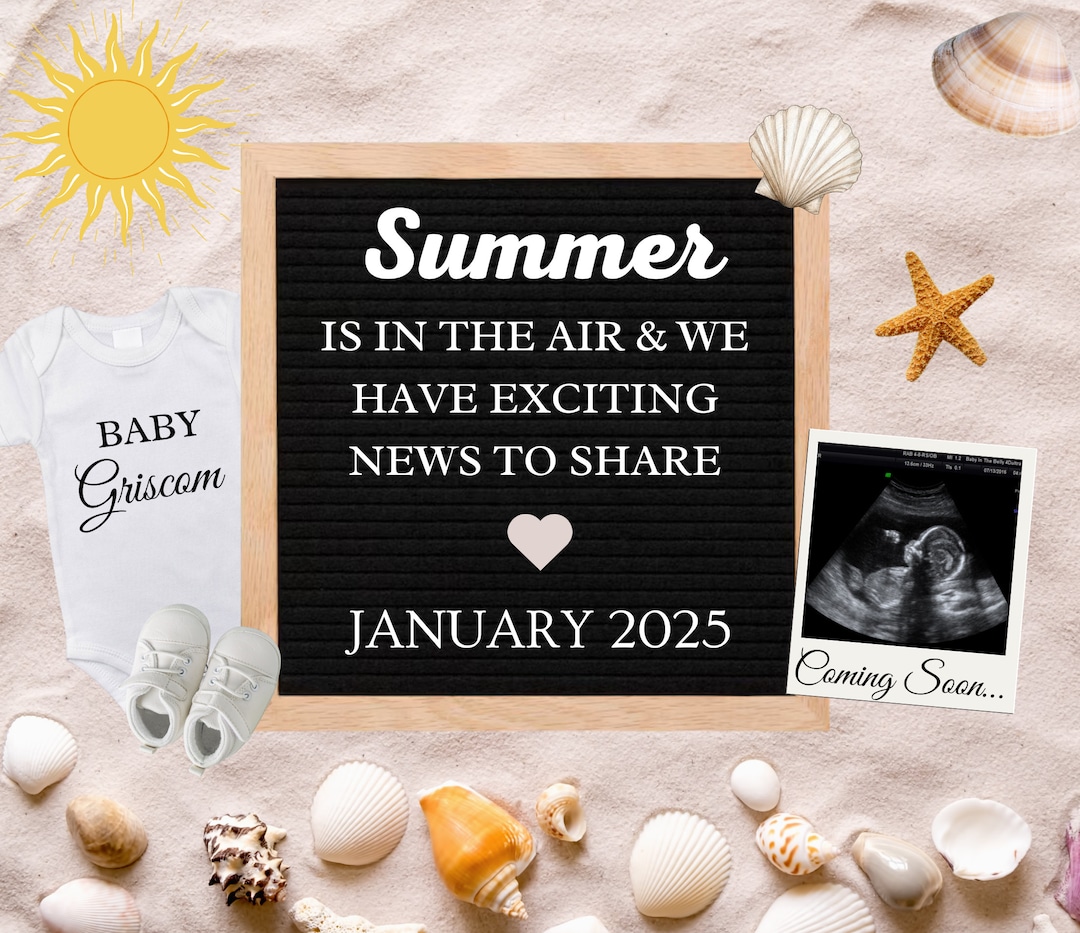 EDITABLE Summer Pregnancy Announcement ~ Digital Download ~ Social ...