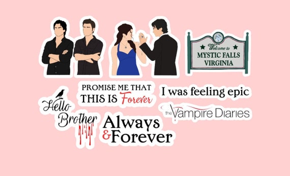 Vampire Diaries Stickers Waterproof Damon Elena Stefan - Etsy