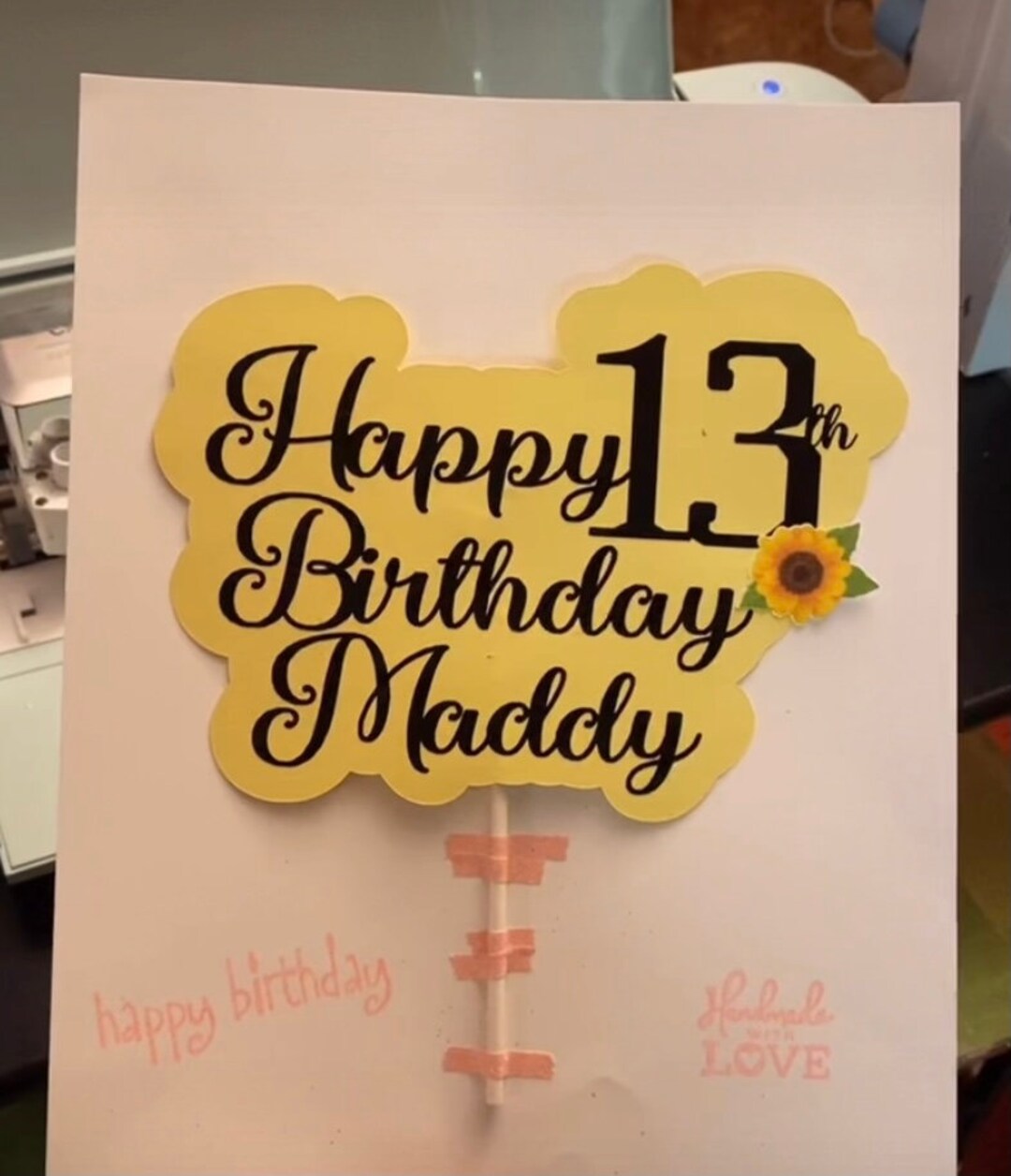 Personalized Happy Birthday Cake Topper Custom Name Cake Topper