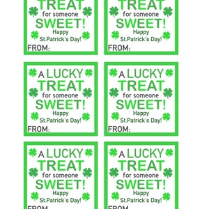 PRINTABLE St. Patrick's Day Gift Tag ~ Treat for Someone Sweet ~ From ...