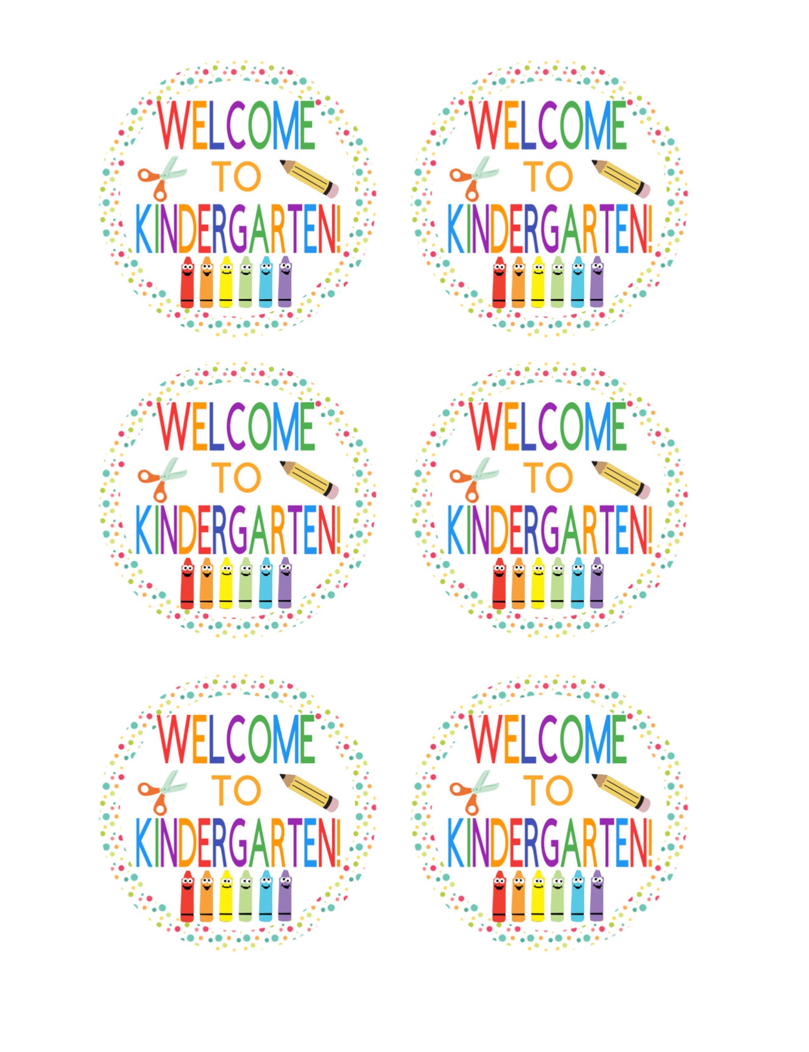PRINTABLE Welcome to Kindergarten Tags Back to School Gift - Etsy