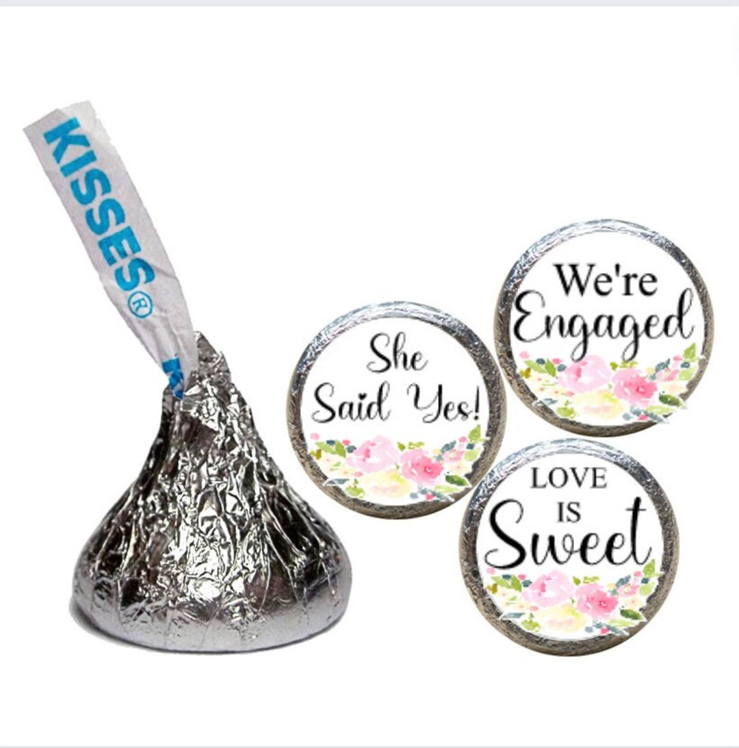 80 Hershey Kiss Stickers ~ Floral ~ Engagement Party ~ Wedding ~ Bridal ...