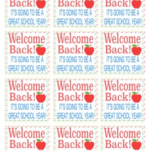 PRINTABLE Welcome Back to School Tags, First Day of School Tags, It's ...
