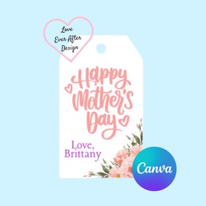 Mother's Day Gift Tags ~ Printable ~ Editable ~ Favor ~ Tags ~ Template ...