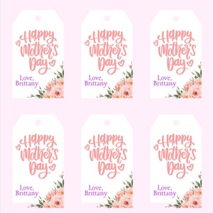 Mother's Day Gift Tags ~ Printable ~ Editable ~ Favor ~ Tags ~ Template ...