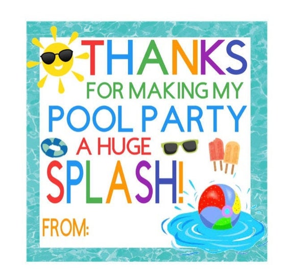 PRINTABLE Pool Party Tags Gift Tags Swim Tags Favor Tags | Etsy