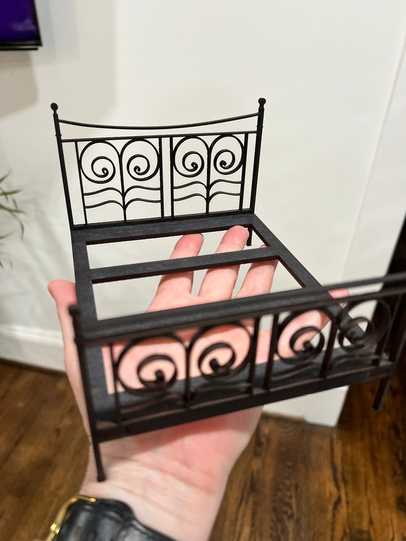 DIY Dollhouse Miniature Bed Kit – 1:12 Scale Wrought Iron Style ...