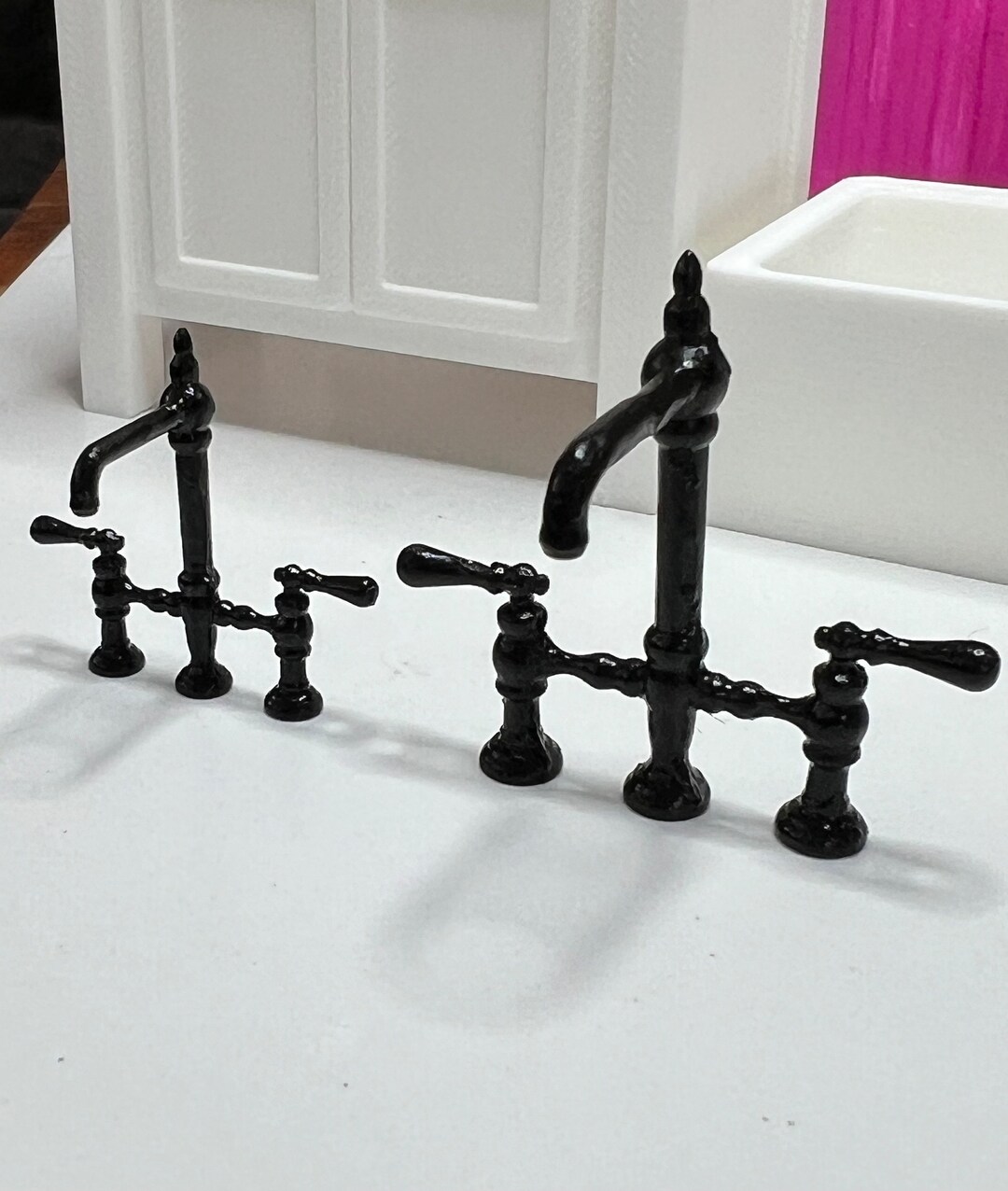Miniature Dollhouse Bath H-shape Farmhouse Faucet Mini Bath Tap 1:12 ...