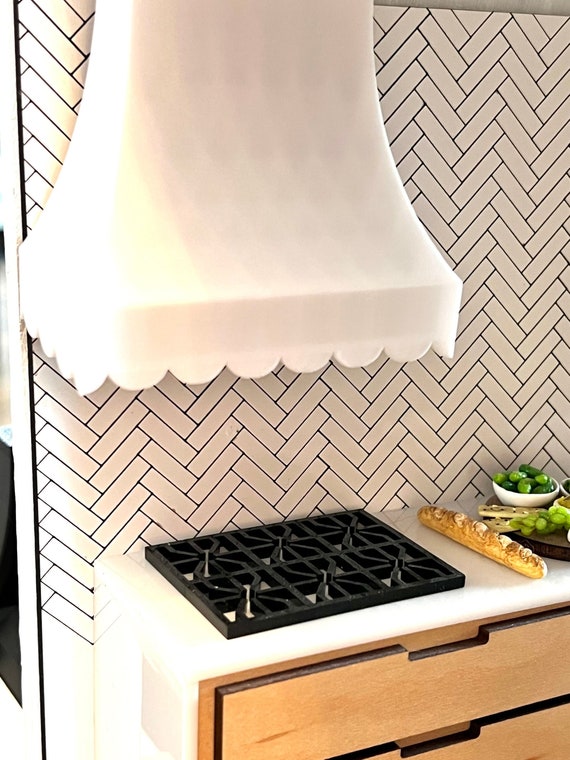 Miniature Scalloped Edge Flared Vent Hood 1 12 Scale Dollhouse Kitchen Decor Sweet Mini Hood for Dollhouse Stove Diorama or Roombox Etsy